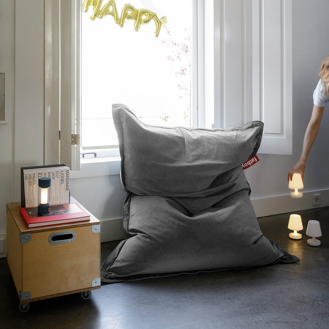 Slim Velvet Indoor Bean Bag Chairs by Fatboy Nuline Distribution